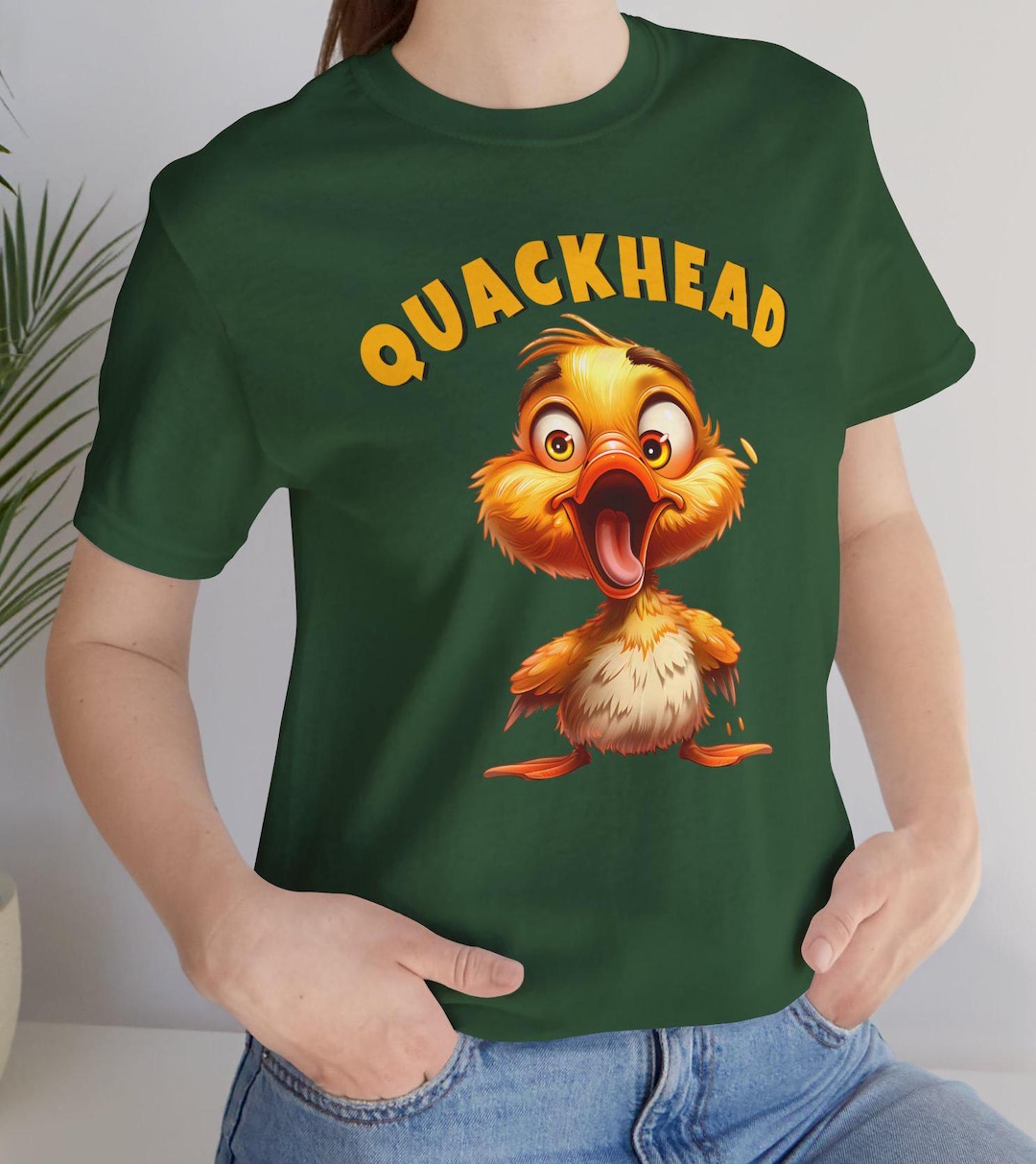 Quackhead Quirky Duck Funny Fowl Quacked up Duck Lovers Unisex Jersey ...