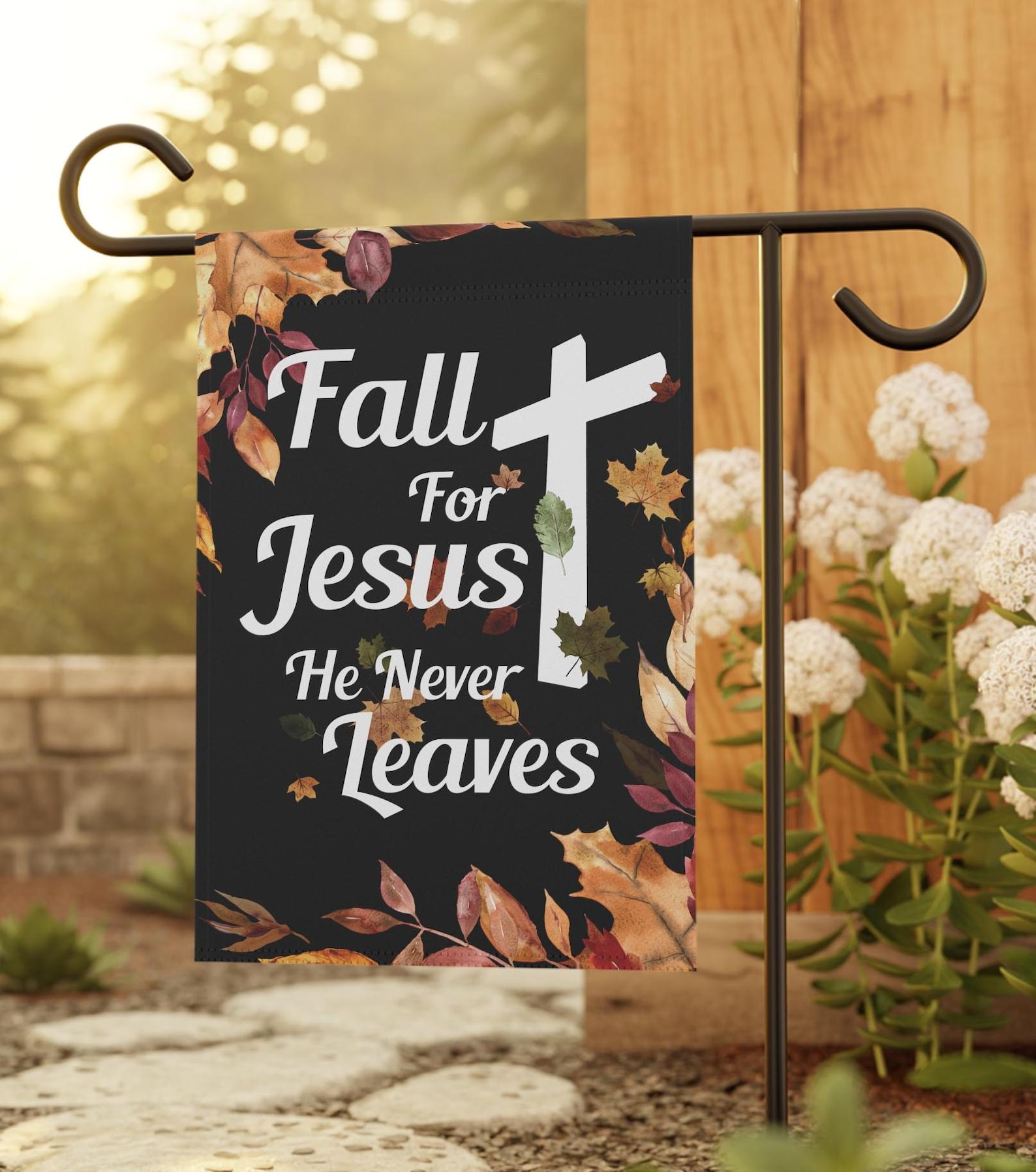 Fall for Jesus He Never Leaves Autumn Season Christ Son God Faithful ...
