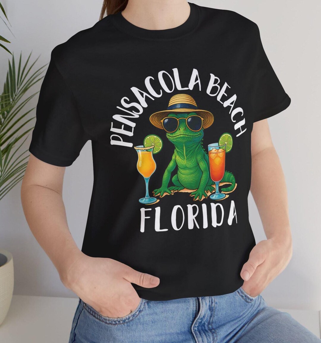 Pensacola Beach Florida Funny Sunny Rizz Lizard Gulf Coast Sunshine and ...