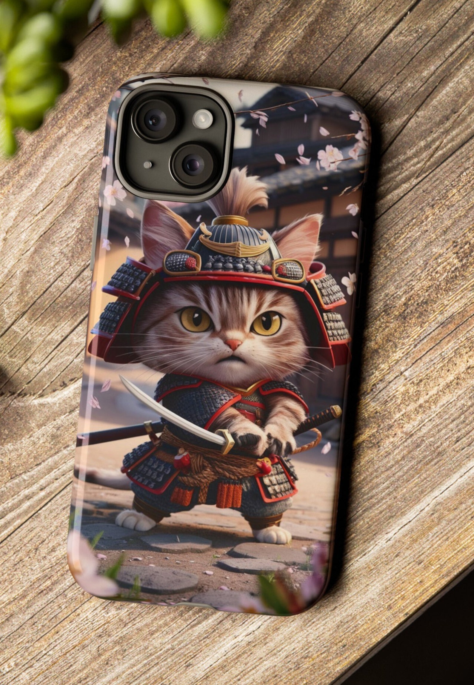 Samurai Warrior Cat Japanese Ukiyo-e Phone Cases for iPhone 15, 14, 13 ...