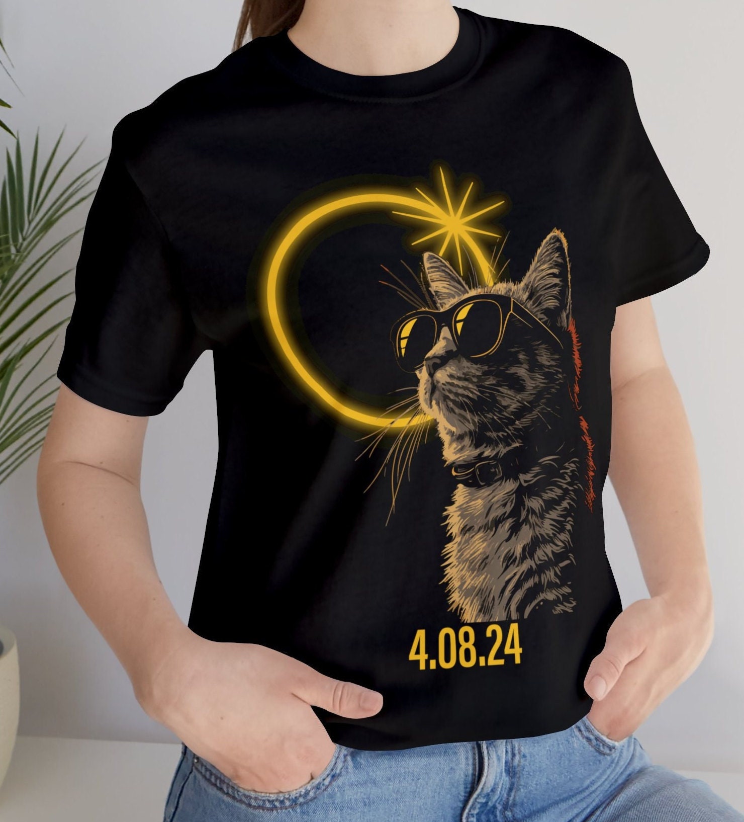 Total Solar Eclipse Kitty 2024 Funny Cat Unisex Jersey Shirt - Etsy