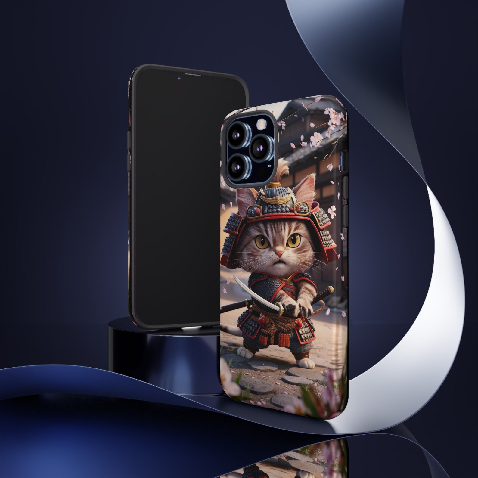 Samurai Warrior Cat Japanese Ukiyo-e Phone Cases for iPhone 15, 14, 13 ...
