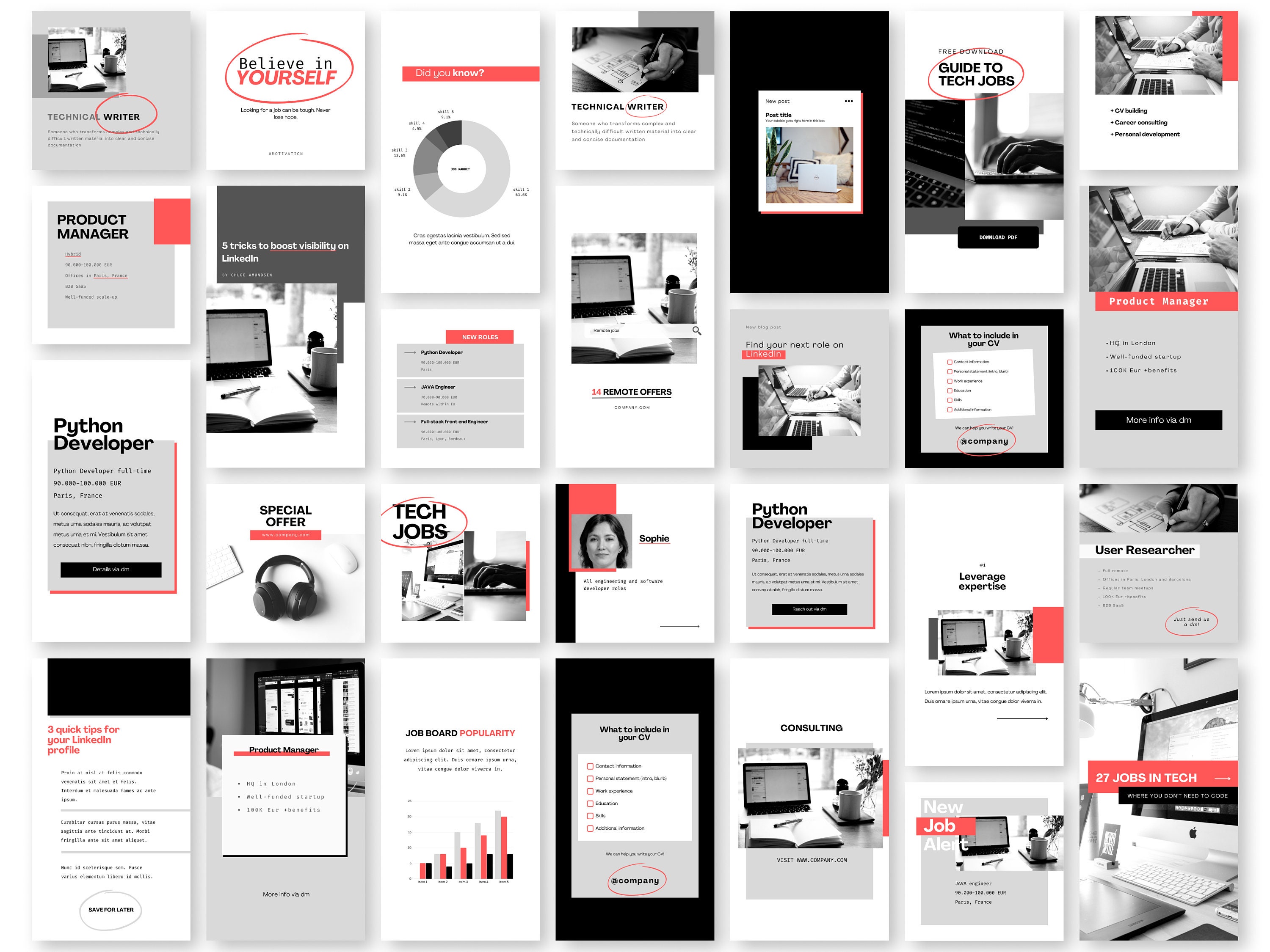MONO - 100+ Instagram Templates for Recruiters, Job Ads, Employer ...
