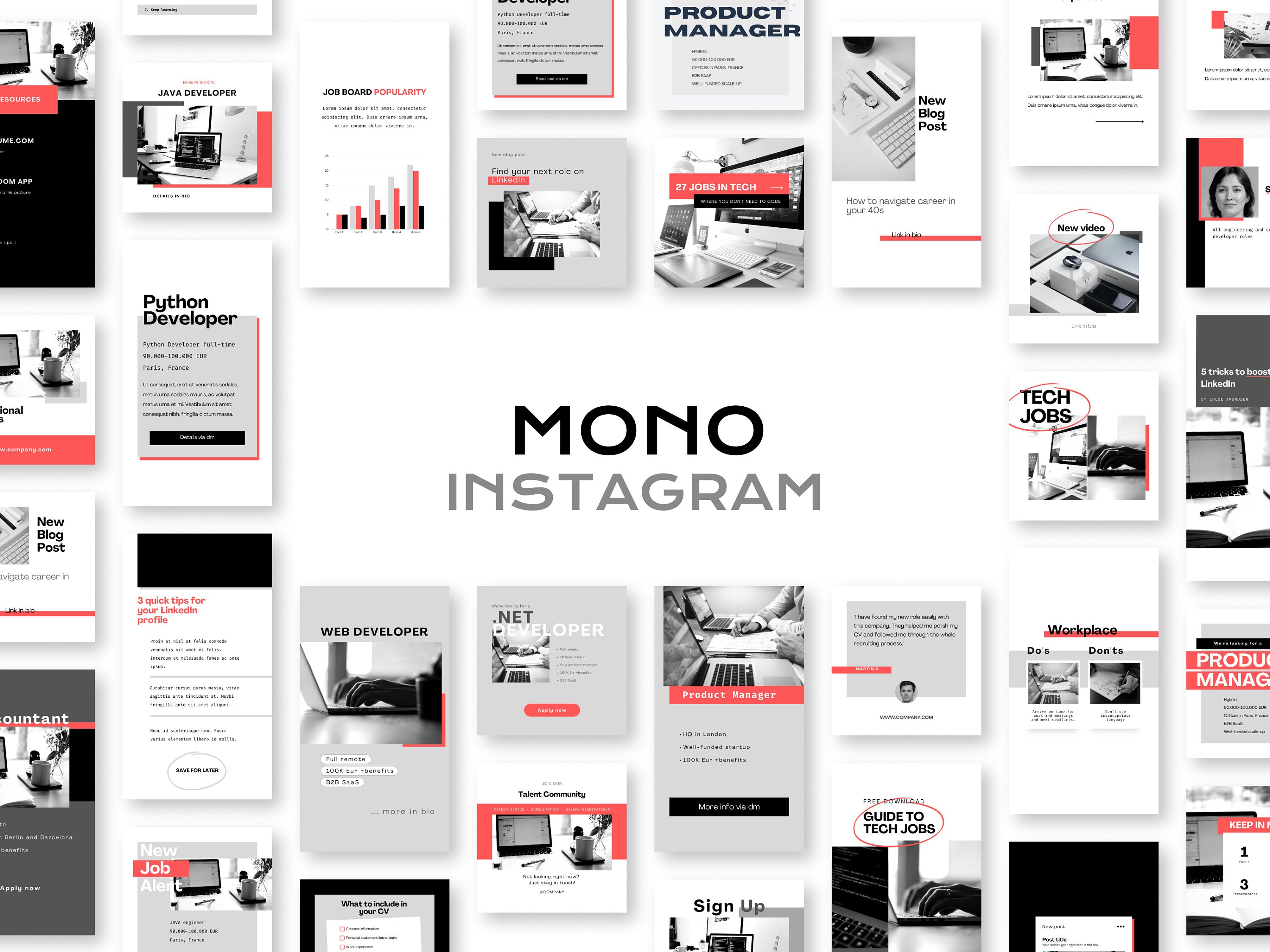 MONO - 100+ Instagram Templates for Recruiters, Job Ads, Employer ...