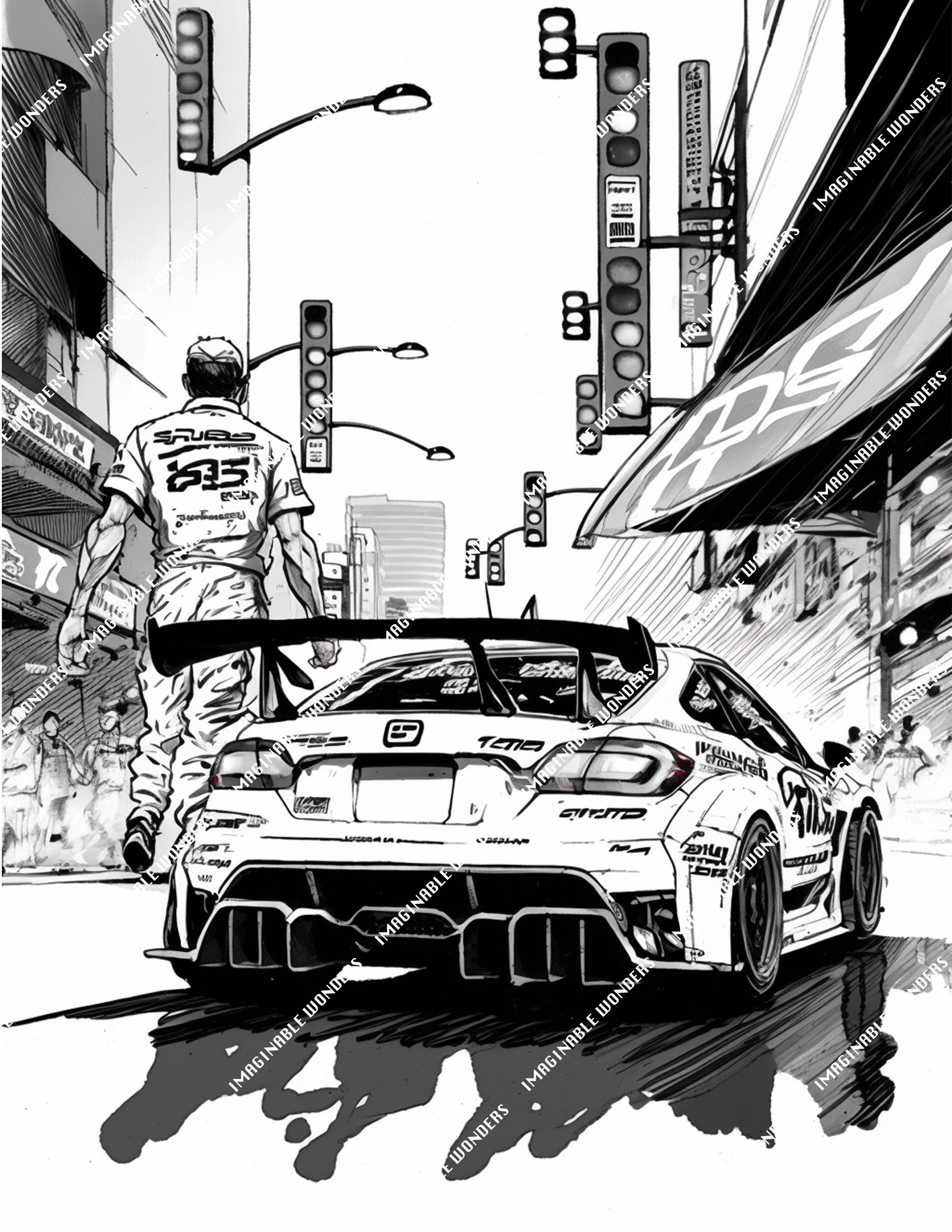 Detailed Car Coloring Book 1 Adult & Kids, Grayscale/sketch Coloring ...