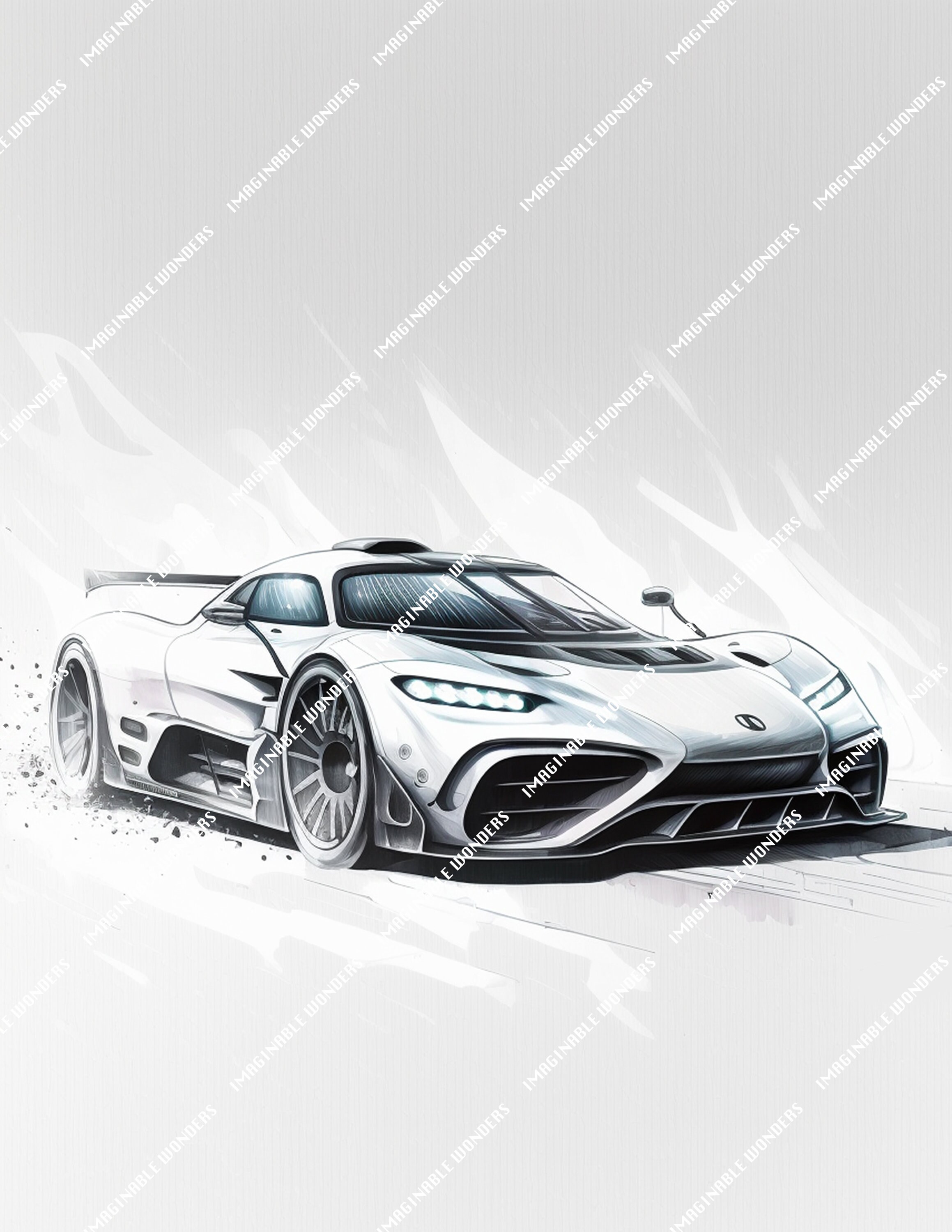 Detailed Car Coloring Book 1 Adult & Kids, Grayscale/sketch Coloring ...