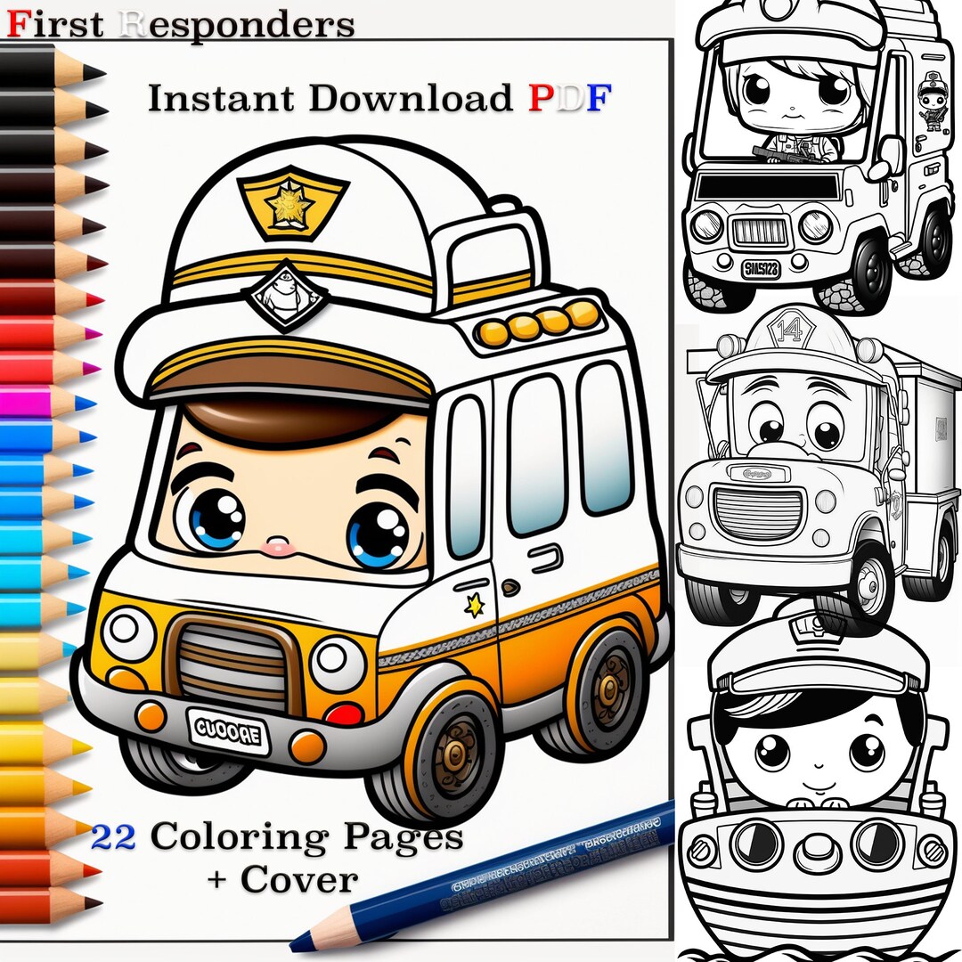 Kids First Responder Car Coloring Book Kids Coloring Pages Printable ...