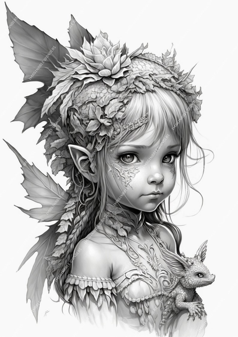Dragon Fairy Girls Fantasy Coloring Book 1 Adults & Kids - Etsy