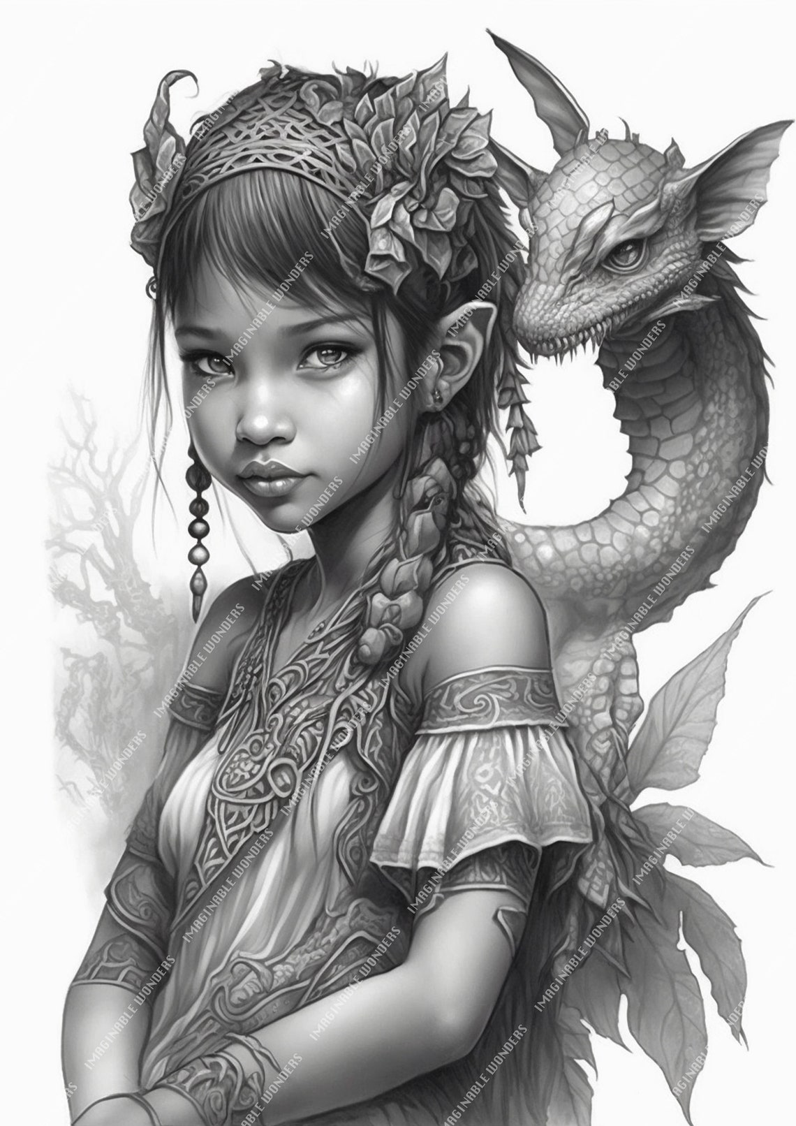 Dragon Fairy Girls Fantasy Coloring Book 1 Adults & Kids - Etsy
