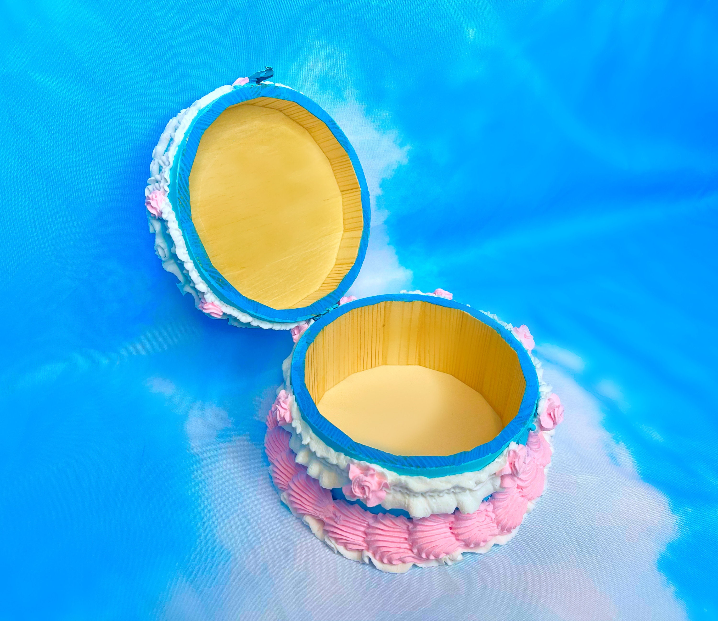 Fake Pink and Blue Vintage Cake Trinket Box - Etsy