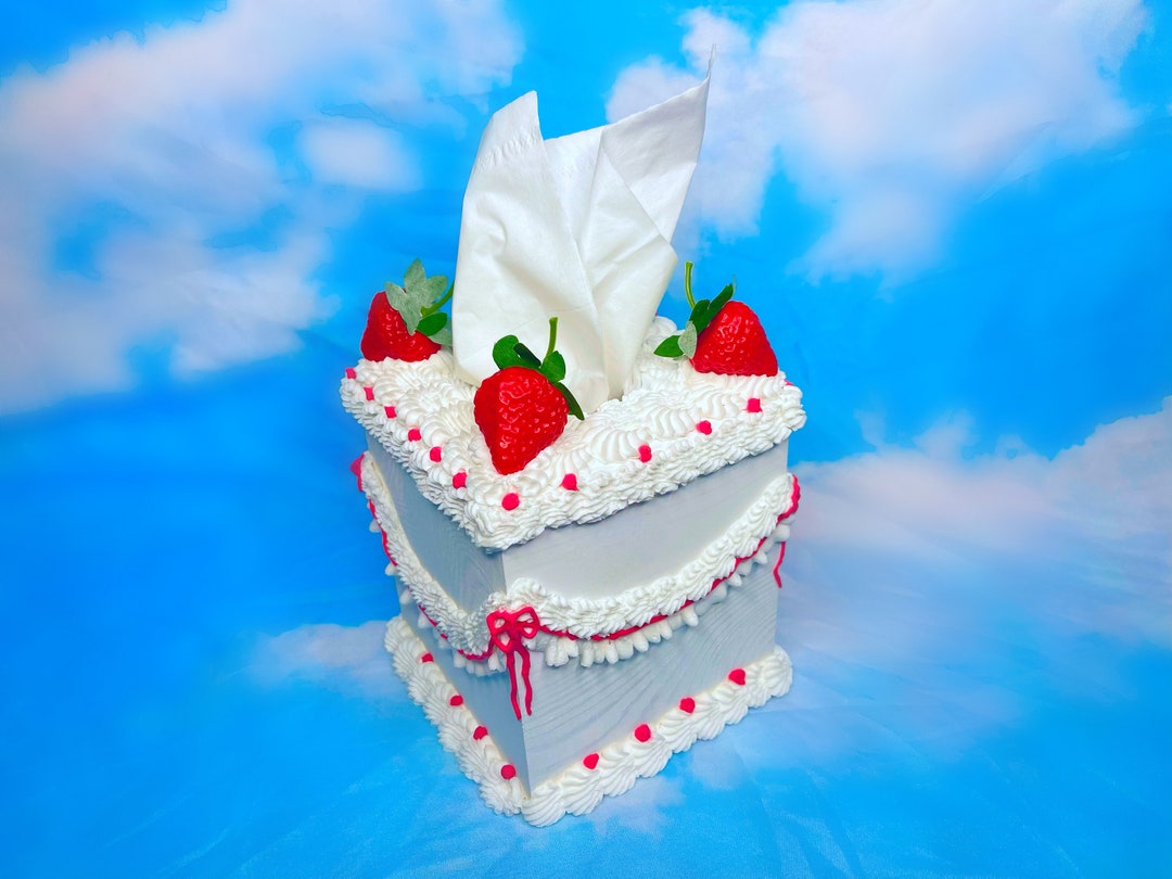 Fake Strawberry Cake Decorative Tissue Box Cover - Etsy