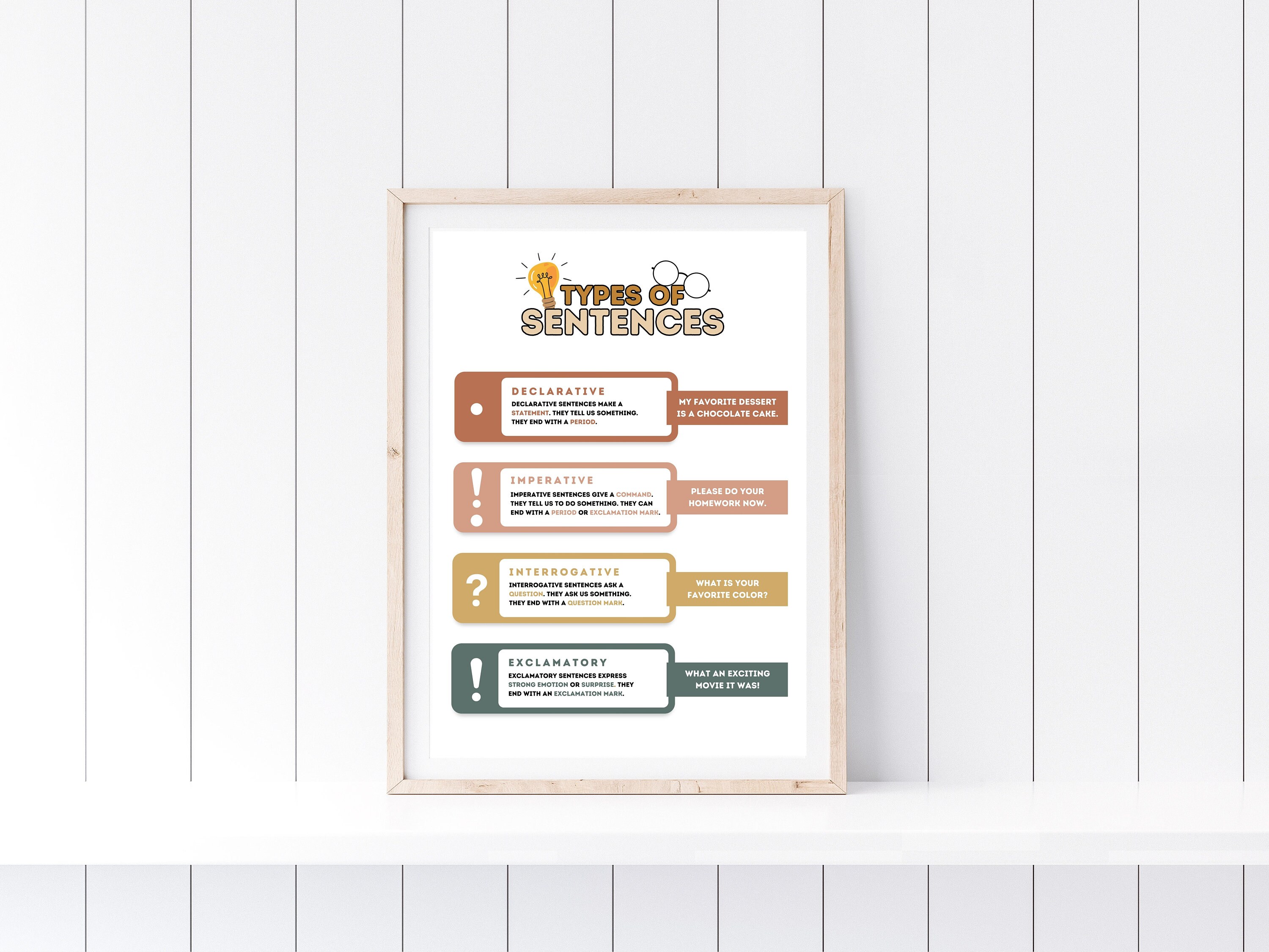 Types of Sentences Posters, English Classroom Decor, Teaching Resources ...