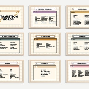 Transition Words and Phrases, English Classroom Decor, High School ...