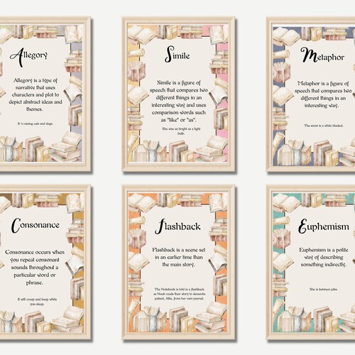 English Posters Bundle Set of 12 Boho English Classroom - Etsy