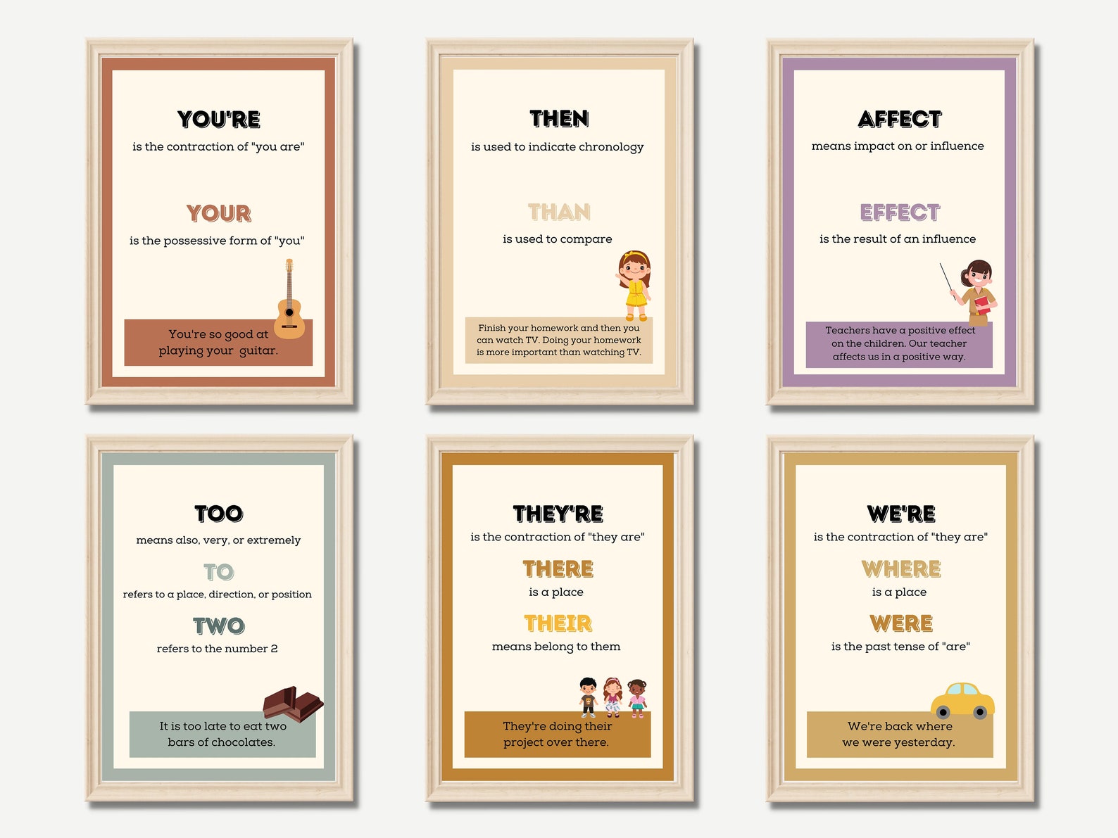 Commonly Confused Words and Phrases Posters, Set of 10, Homophones ...