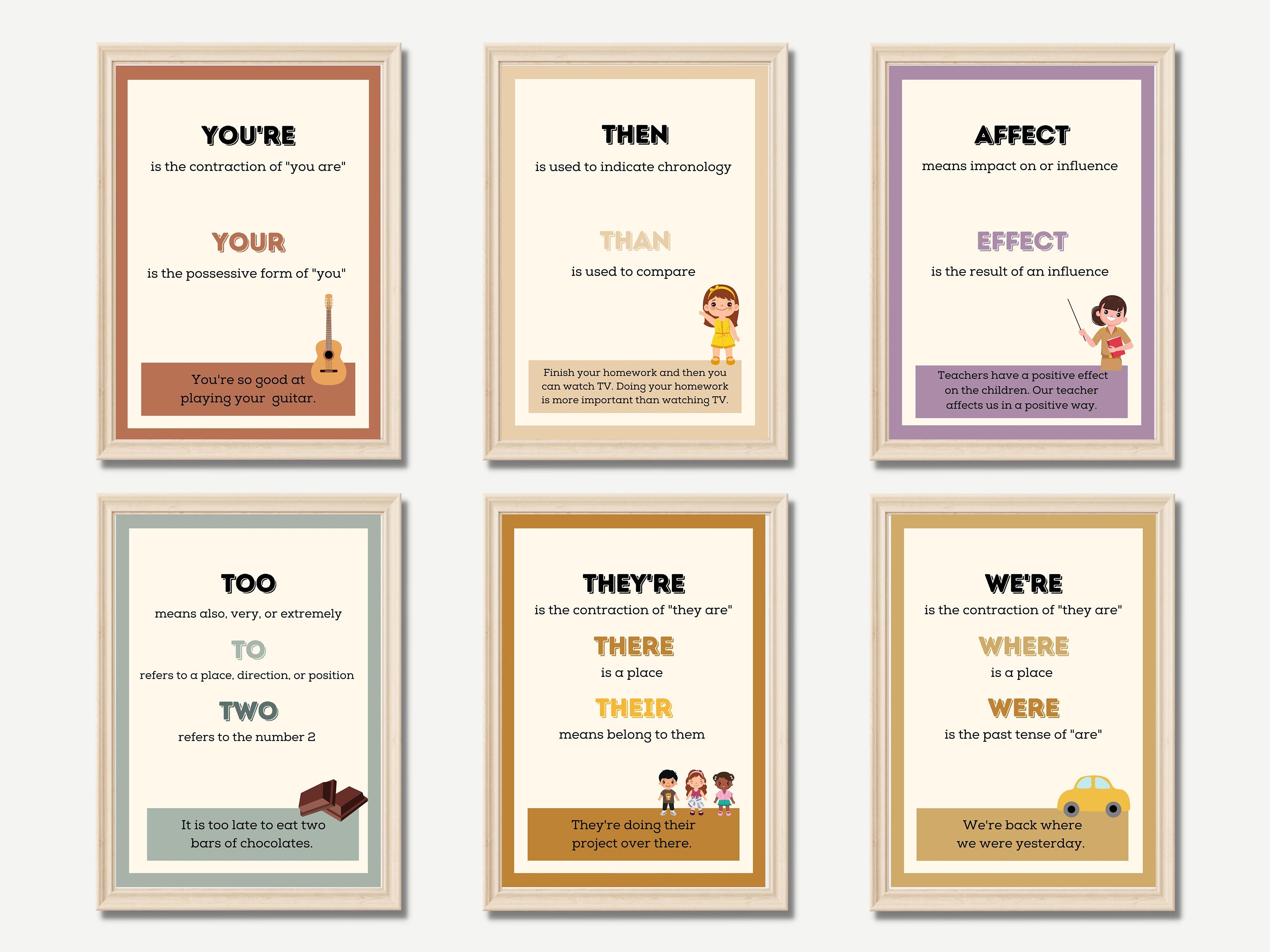 Commonly Confused Words and Phrases Posters, Set of 10, Homophones ...