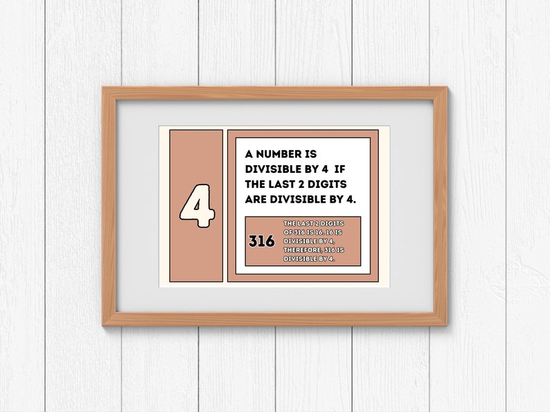 Divisibility Rules Posters Math Classroom Decor Math - Etsy