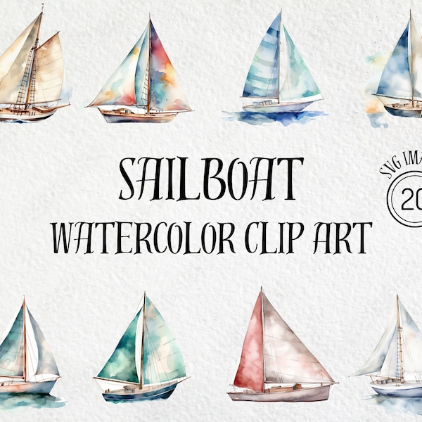 Sailboat Clipart - Etsy