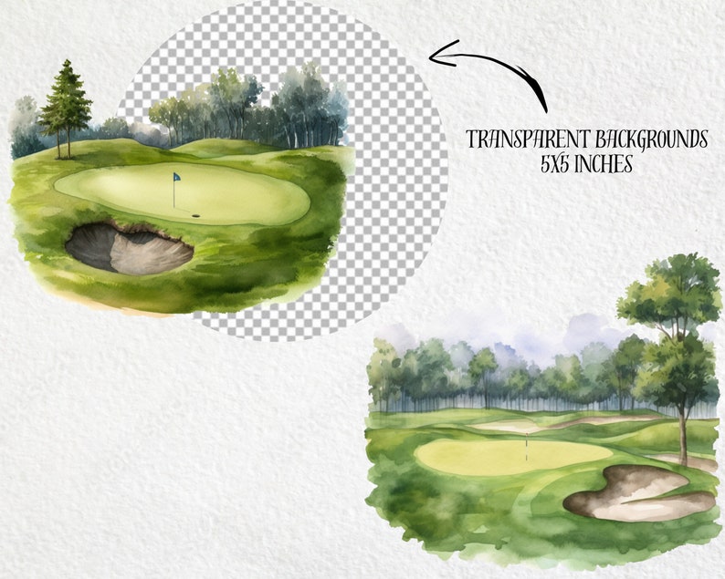 Watercolor Golf Clip Art Bundle, Golf SVG, Golf Clip Art, Digital ...