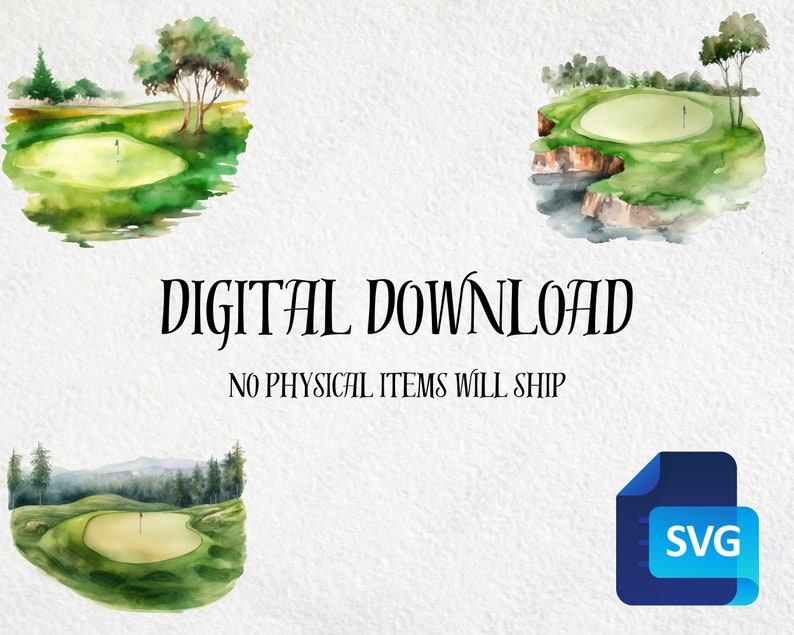 Watercolor Golf Clip Art Bundle, Golf SVG, Golf Clip Art, Digital ...