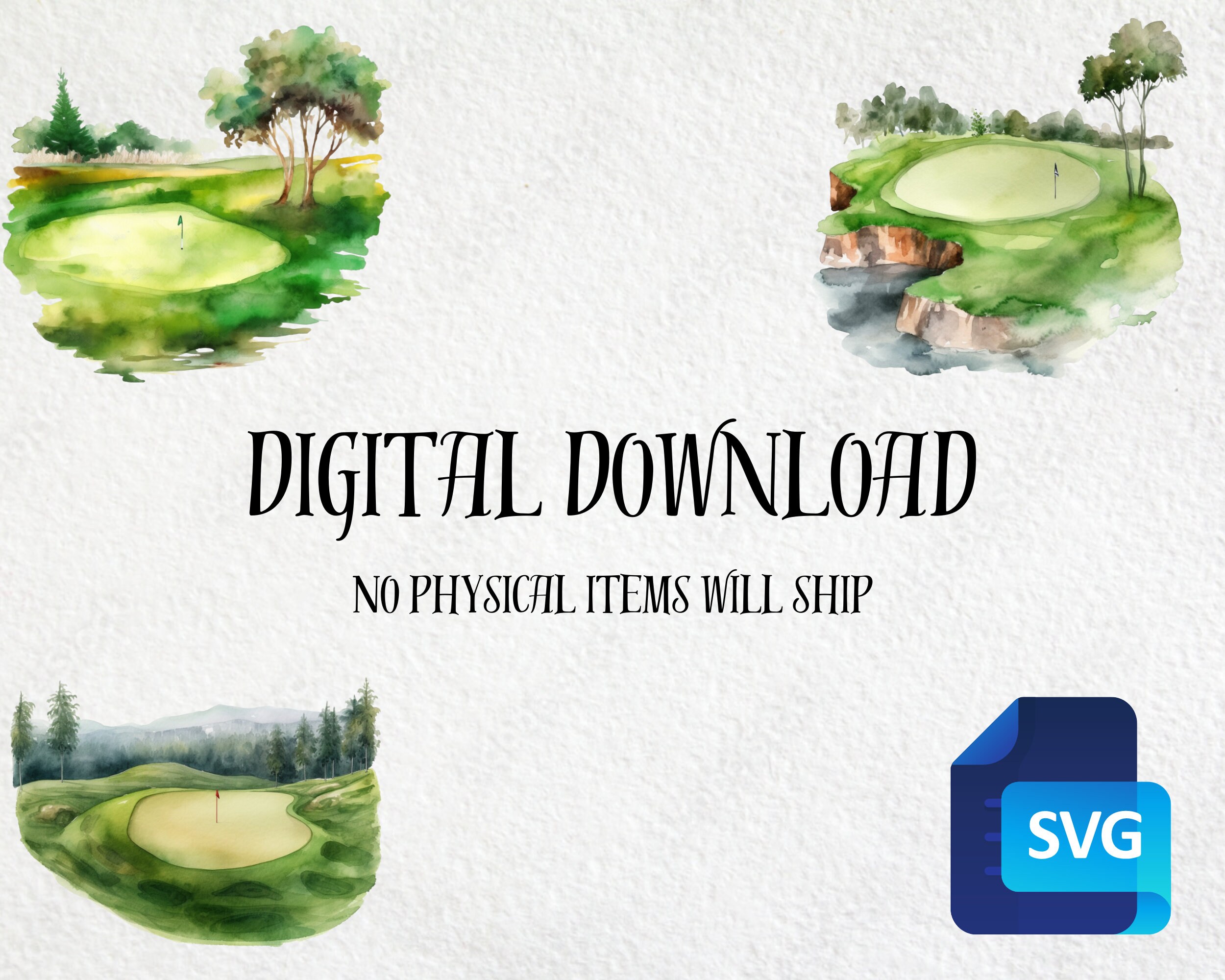Watercolor Golf Clip Art Bundle, Golf SVG, Golf Clip Art, Digital ...