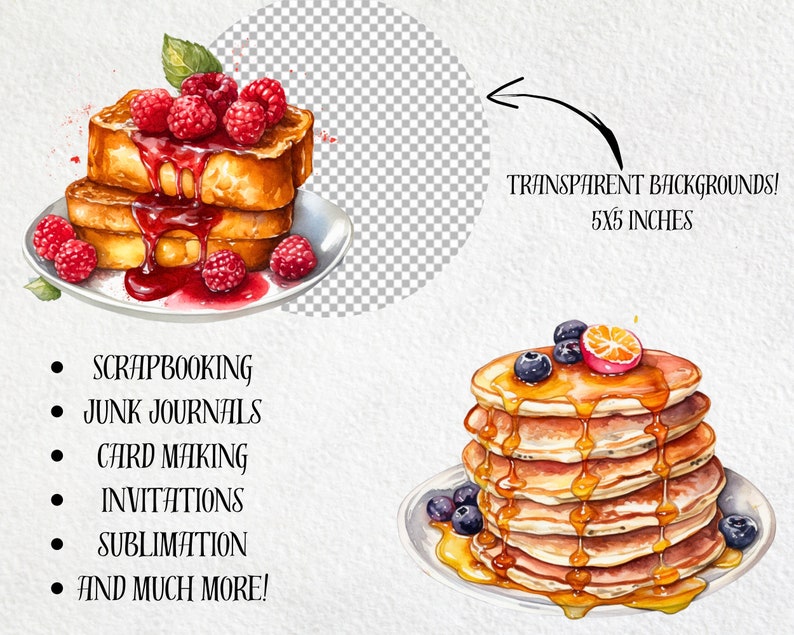 Breakfast Clip Art Muffin Clip Art Pancake Clipart - Etsy