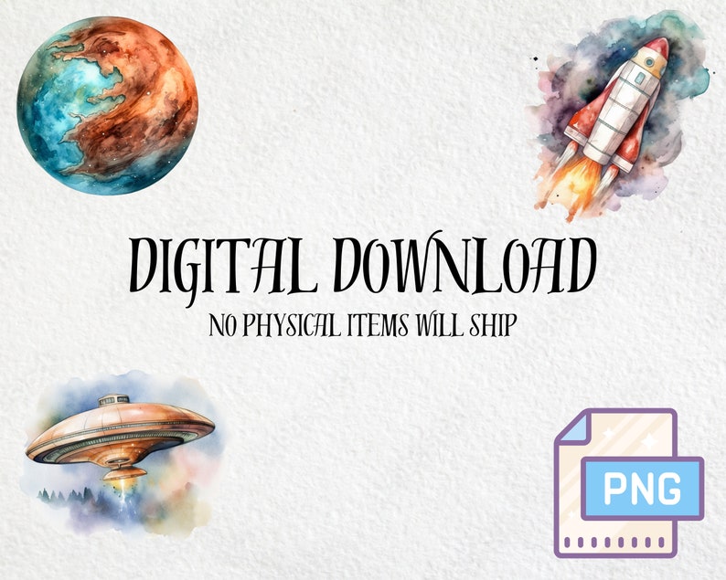 Outer Space Watercolor Clipart Bundle Outer Space Clipart - Etsy