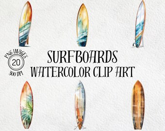 Surfing Watercolor Surfboards Ocean Sea Beach Sport - Etsy