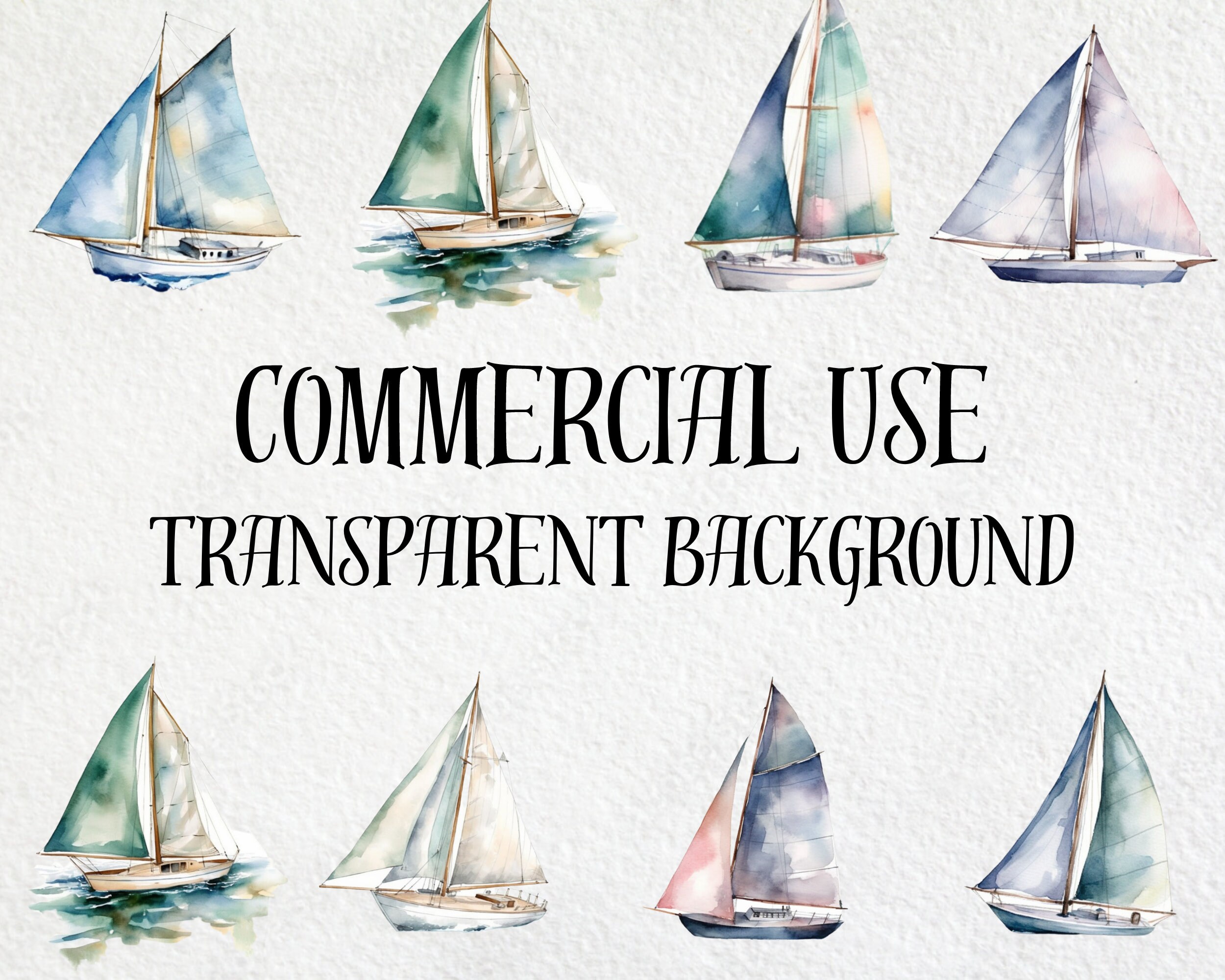 Watercolor Sailboats Clipart Nautical PNG Sailboat Art - Etsy