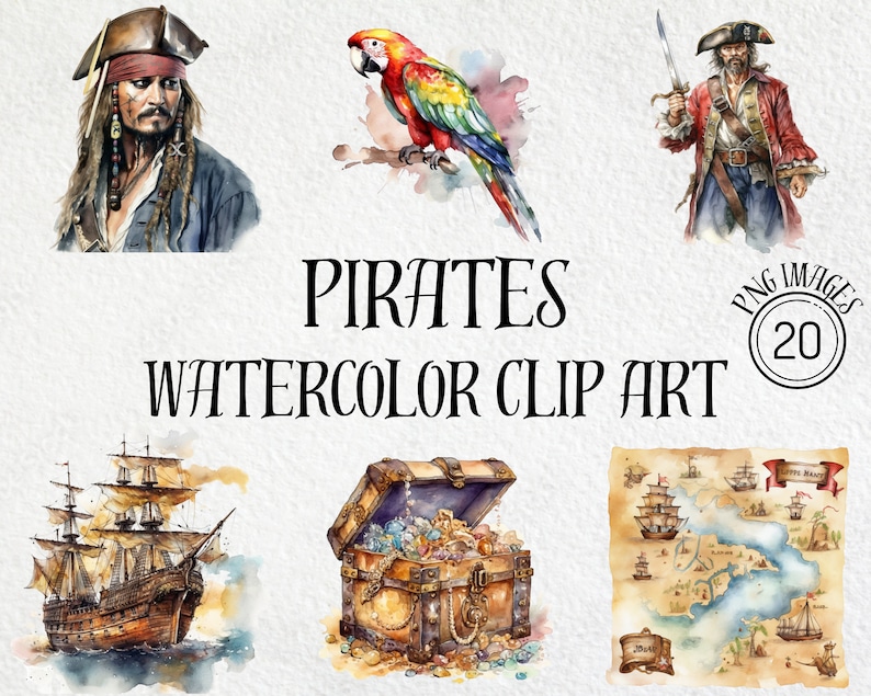 Pirate PNG Bundle, 20 Pirate Clip Art, PNG Clip Art, Png File, Digital ...