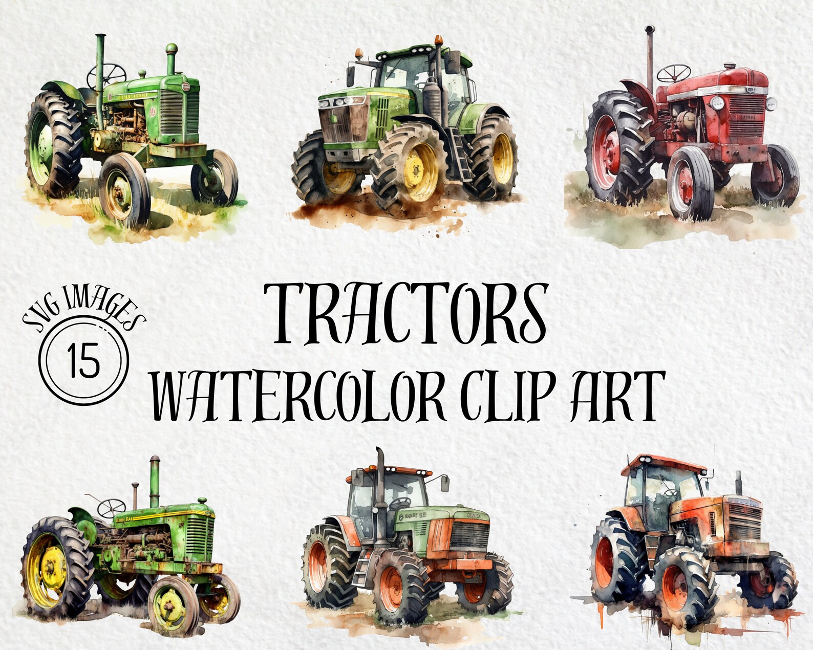 Tractor Clip Art Bundle, Tractor SVG, Farm Svg, Farm Tractor, Farming ...