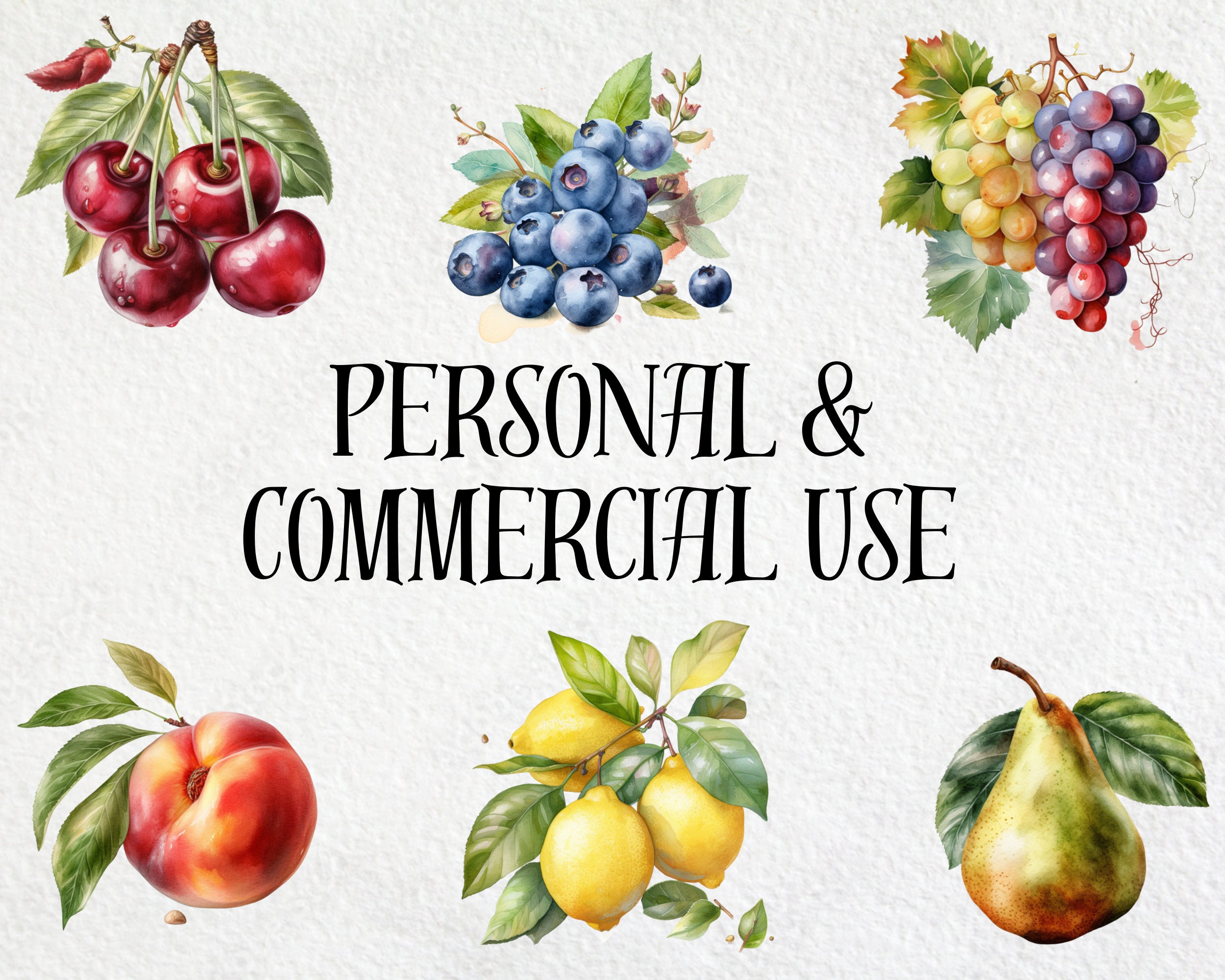 Fruit Watercolor Clip Art Bundle Fruit PNG Fruit Clip Art - Etsy