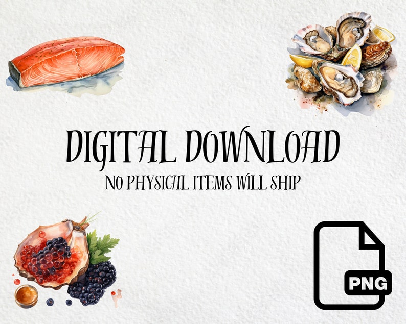 Watercolor Seafood Clipart Bundle, Crab, Lobster, PNG (digital Download ...