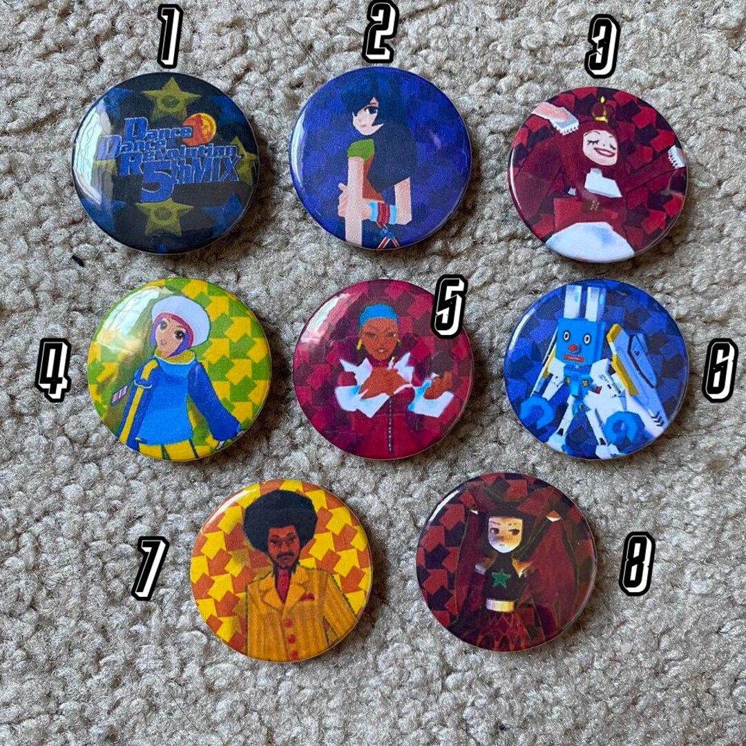 DDR Dance Dance Revolution Themed 32mm Metalback Pins - Etsy