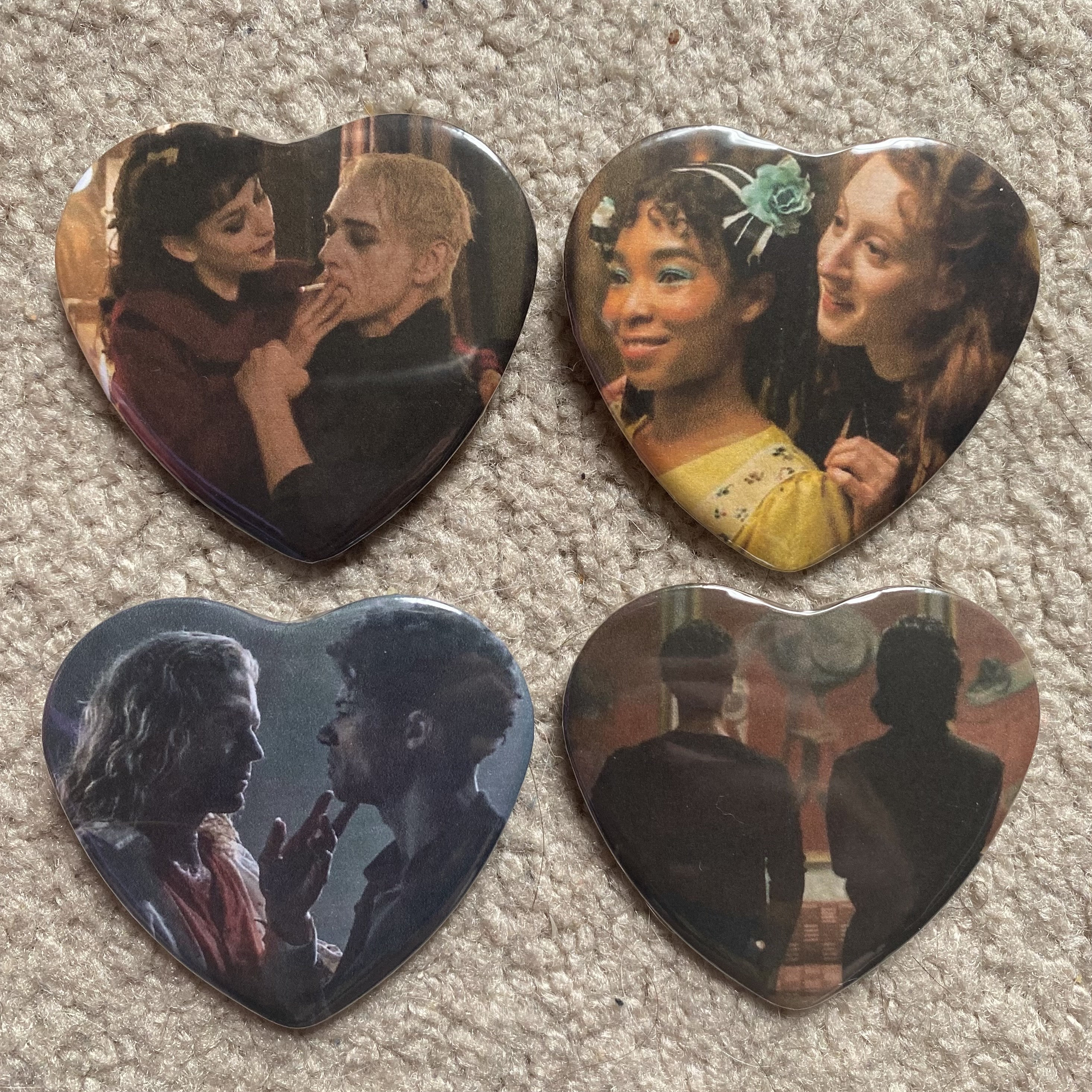 IWTV Season 2 Couples 57x53mm Metalback Heart Shaped Pins - Etsy