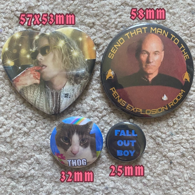 Bald Space Guy and Bearded Companion 58mm and 32mm Pin Set - Etsy