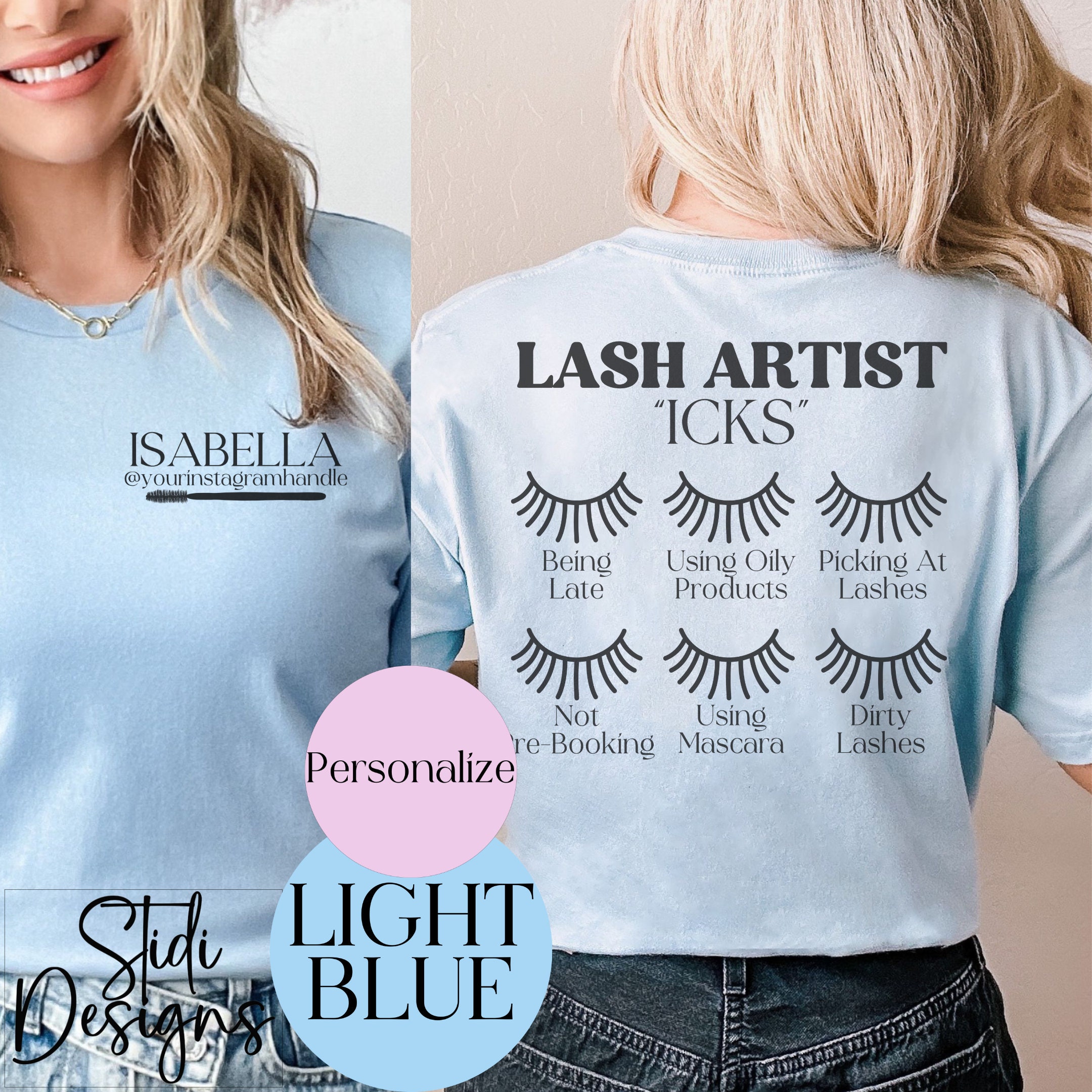 PERSONALIZED LASH ARTIST Shirt, Custom Lash Tech Gift, Local Lash Plug ...