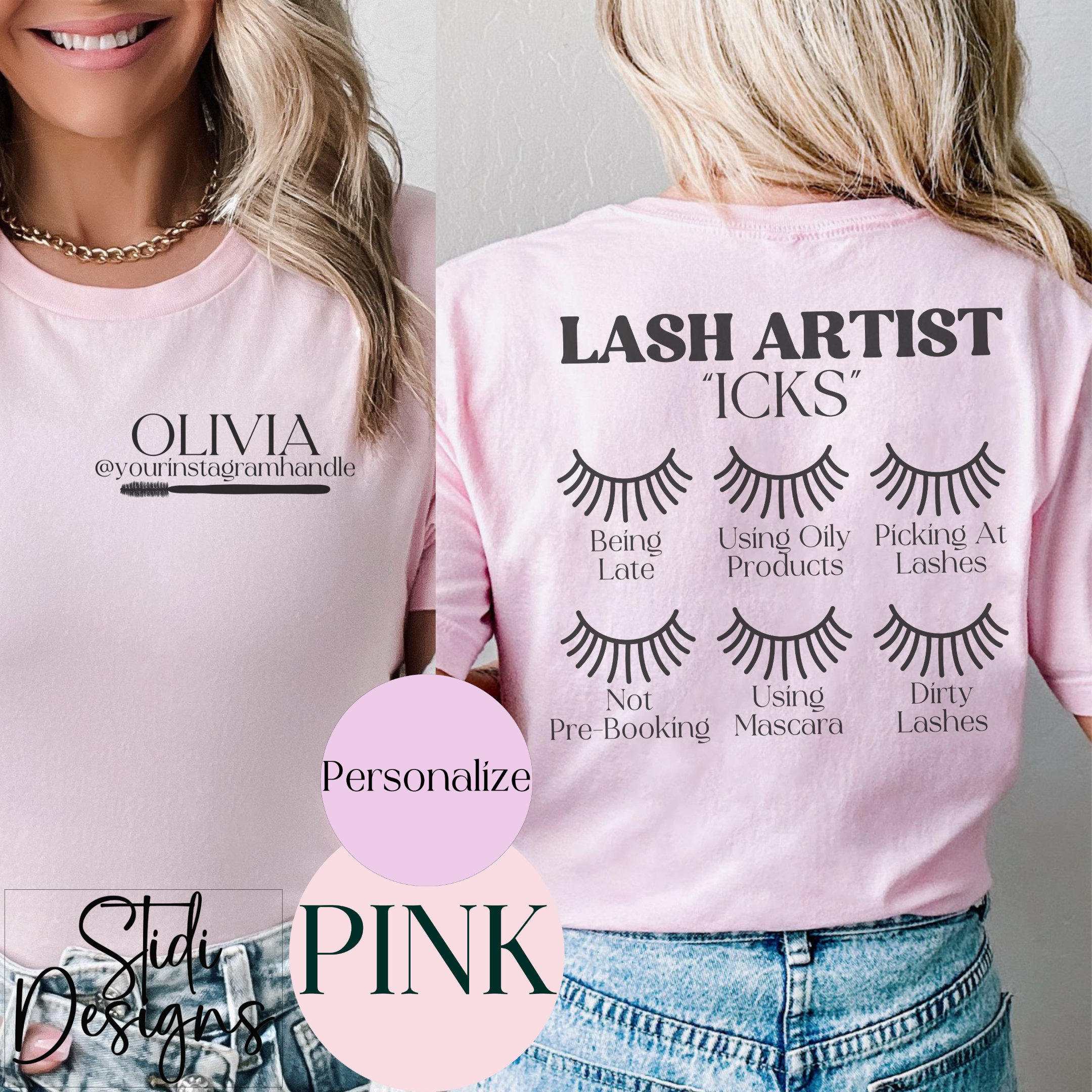 PERSONALIZED LASH ARTIST Shirt, Custom Lash Tech Gift, Local Lash Plug ...