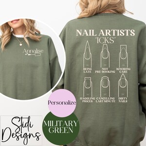PERSONALIZED NAIL TECH Sweatshirt, Nail Artist Gift, Cosmetology ...