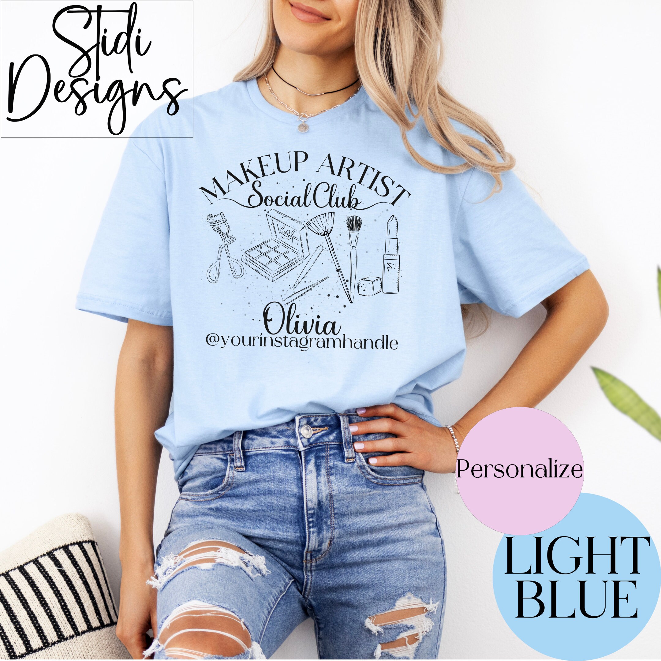 PERSONALIZED MAKEUP ARTIST Shirt, Custom Makeup Social Club T-shirt ...