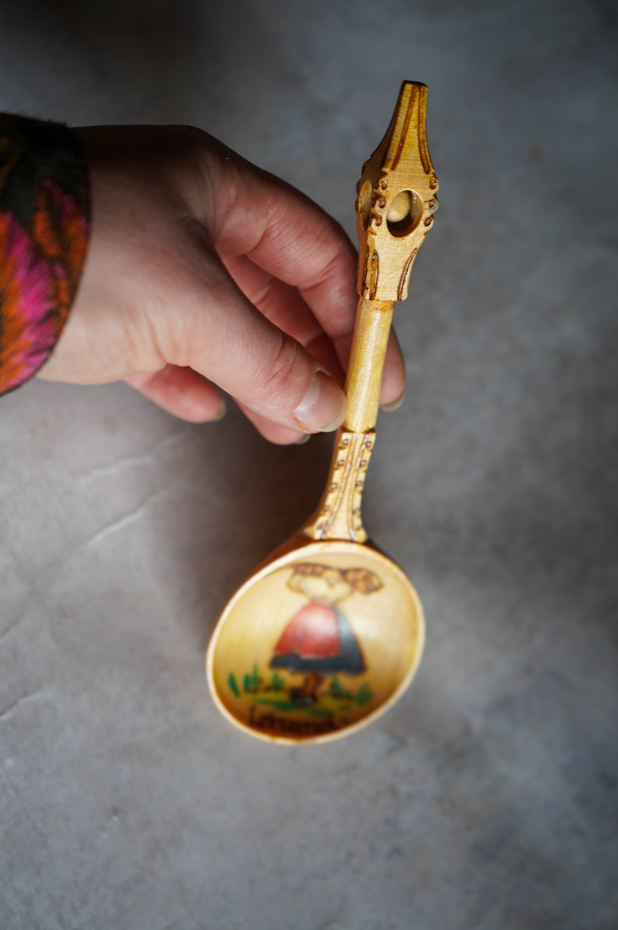 Vintage Hand Painted Swedish Folk Style Wooden Spoon. Vintage ...