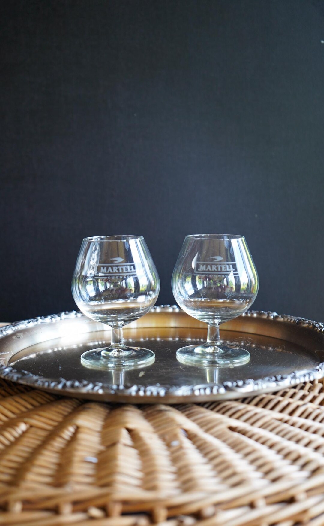 Martell Cognac Brandy Balloon Glasses – Set of 2 – Etched Logo ...