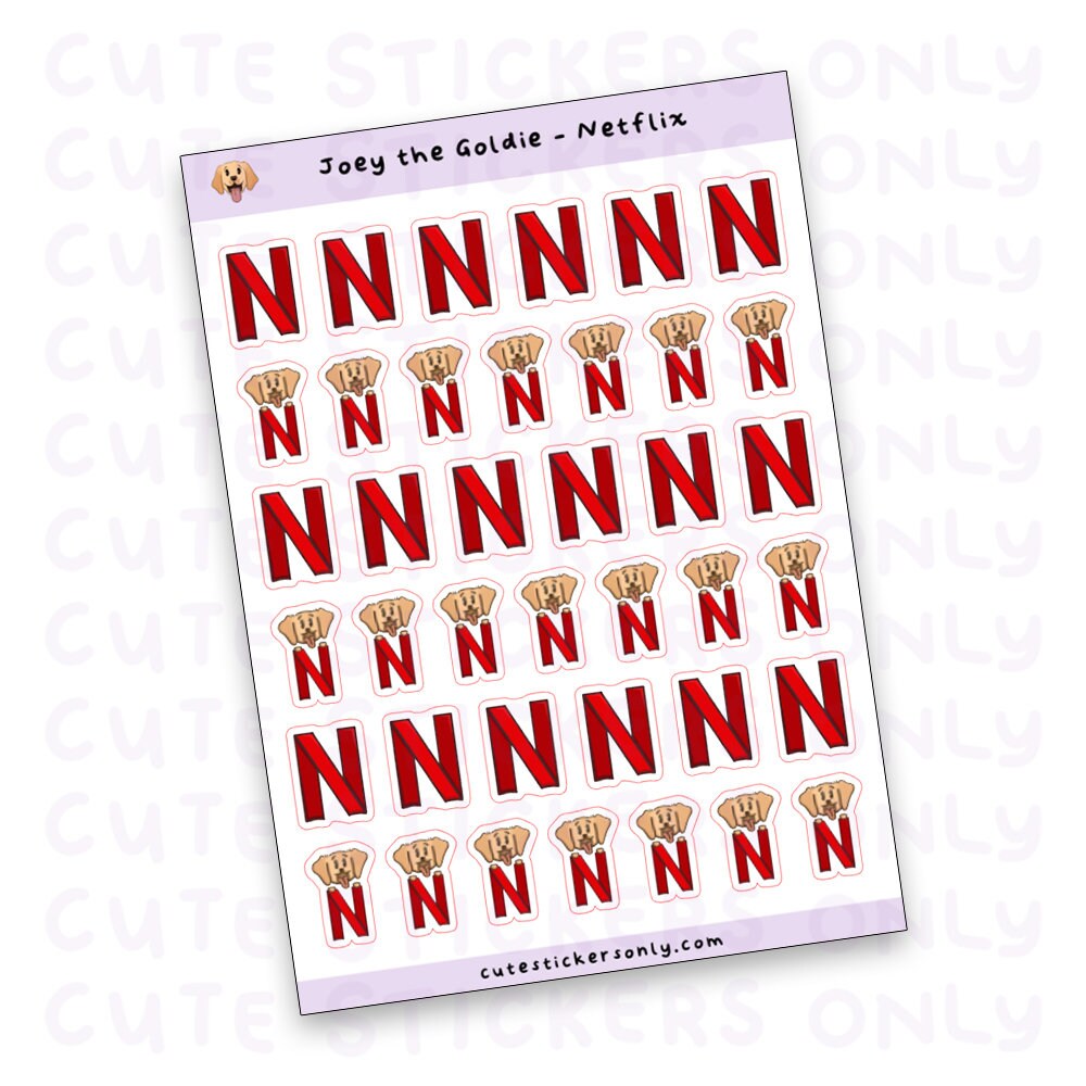 Netflix Sticker Sheet Netflix TV Icon Stickers Netflix Character ...
