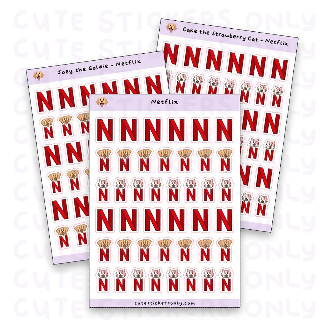 Netflix Sticker Sheet Netflix TV Icon Stickers Netflix Character ...