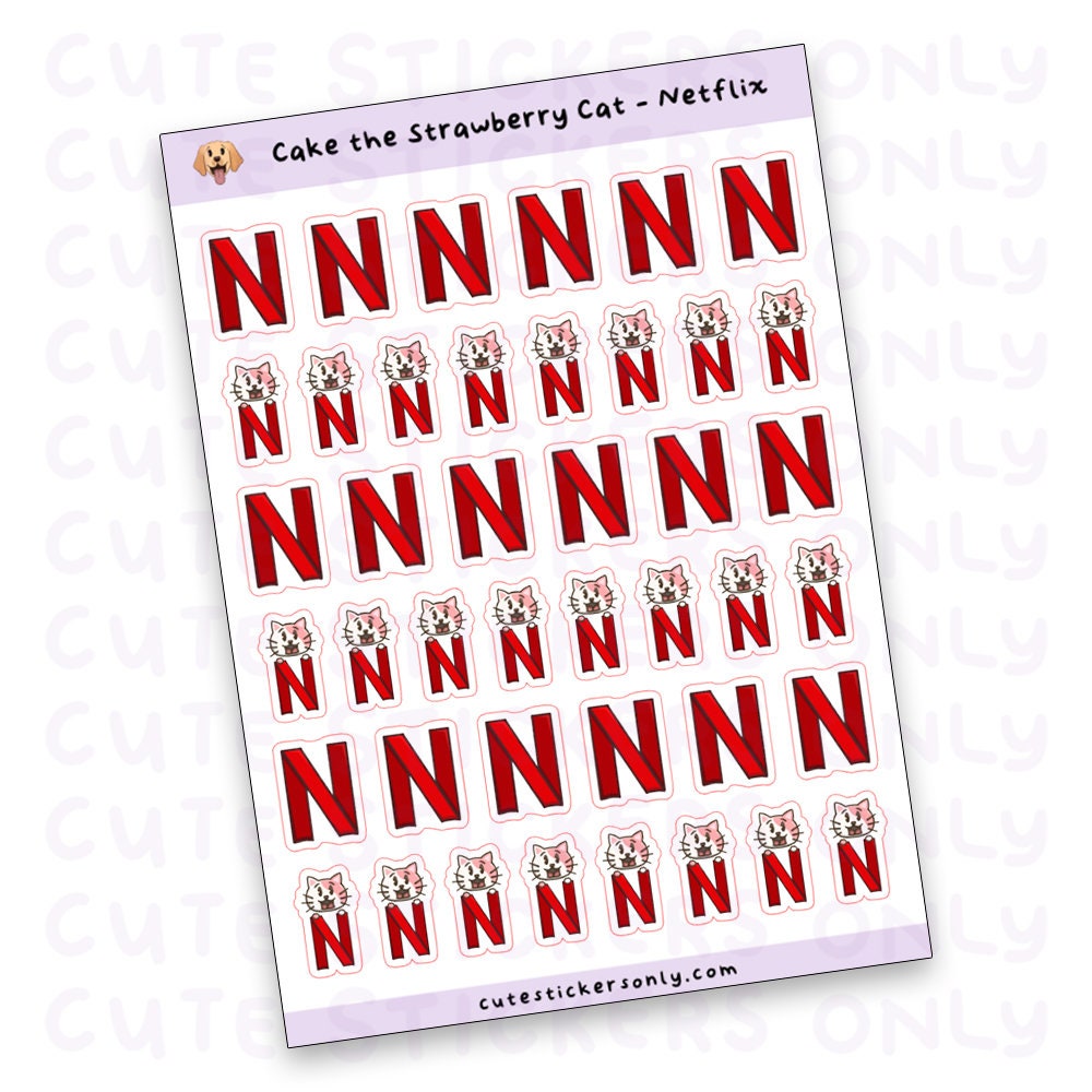 Netflix Sticker Sheet Netflix TV Icon Stickers Netflix Character ...
