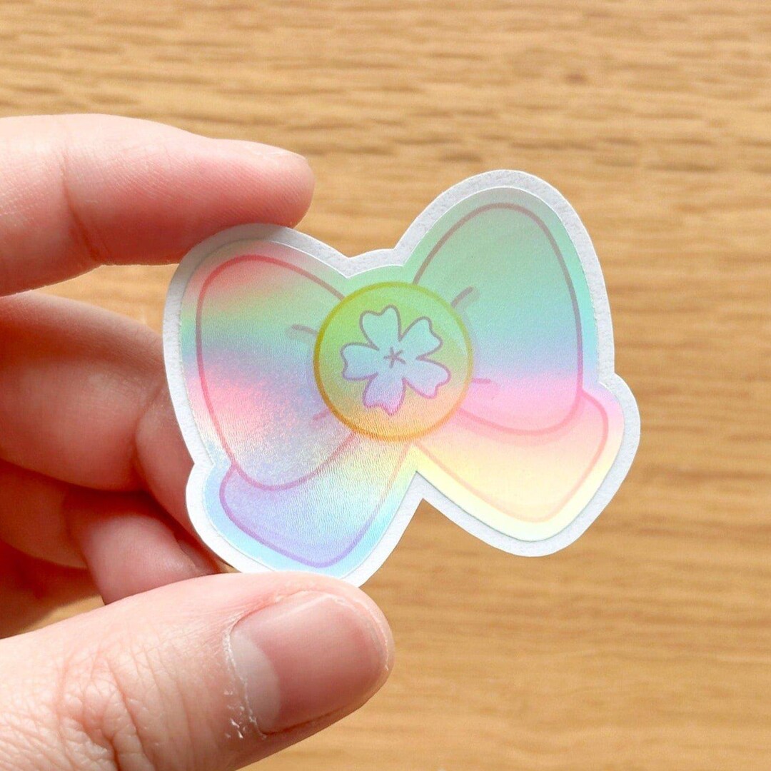 Sakura Bow Holographic Sticker - Etsy