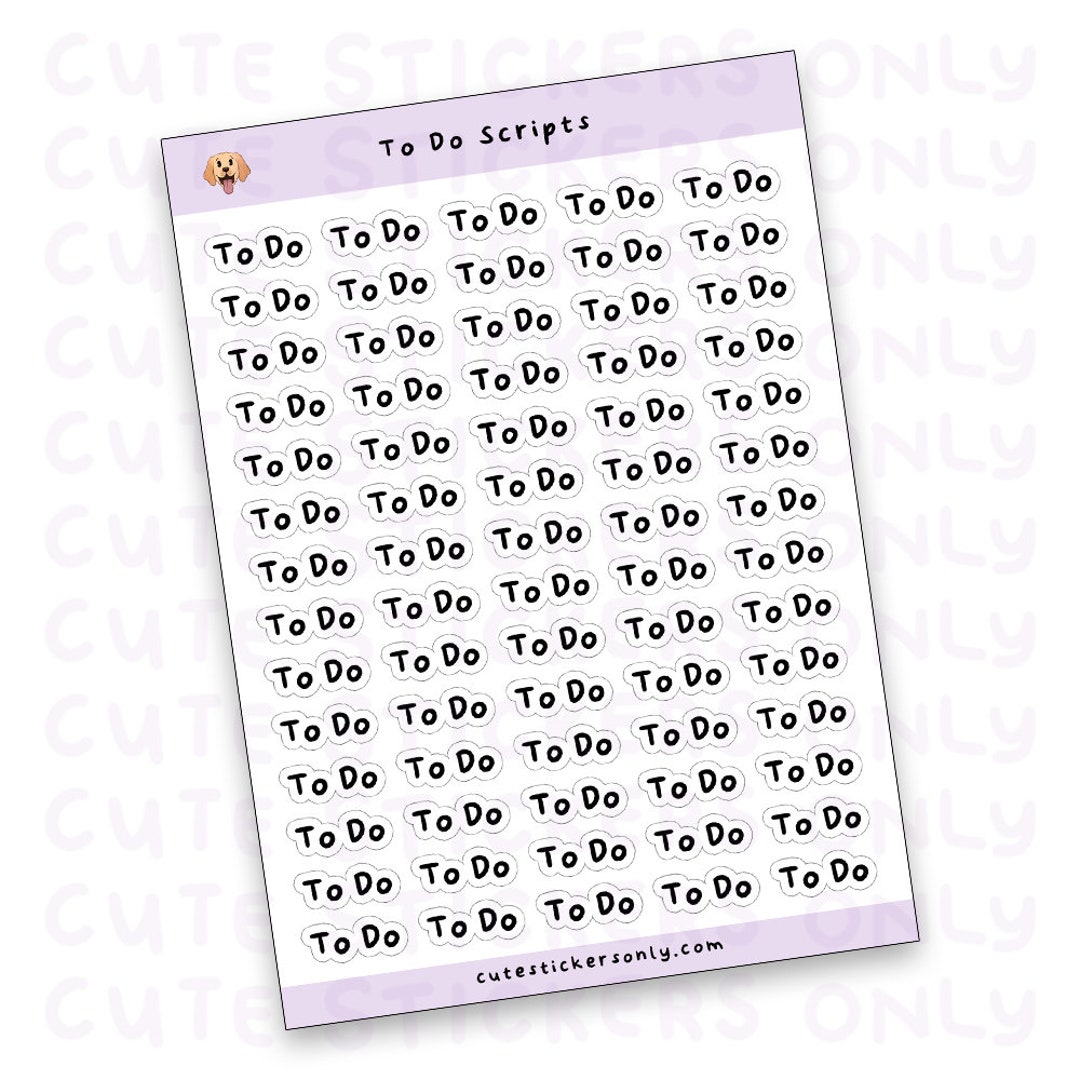 To Do Scripts Sticker Sheet transparent to Do Planner - Etsy