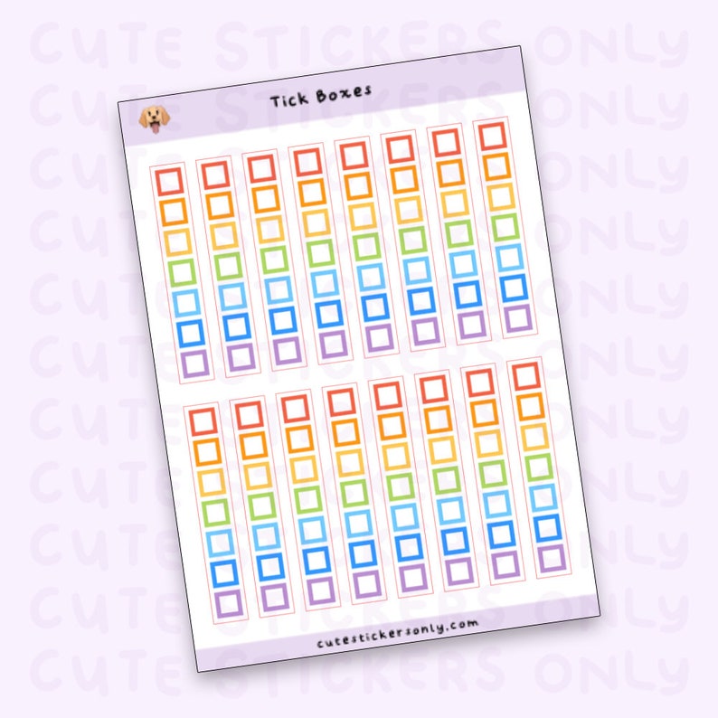 Tick Boxes Sticker Sheet: Lists, Checkbox, Checklist, Tickboxes, Trackers Planner Stickers - Etsy