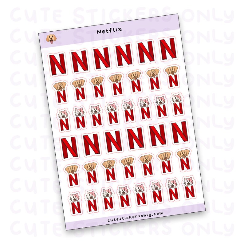 Netflix Sticker Sheet Netflix TV Icon Stickers Netflix Character ...