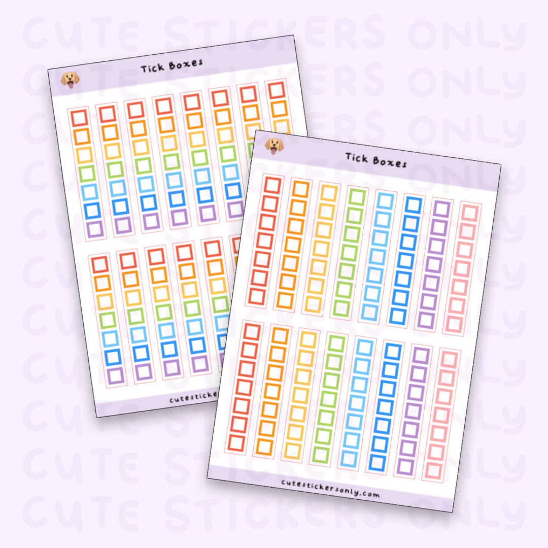 Tick Boxes Sticker Sheet: Lists, Checkbox, Checklist, Tickboxes ...
